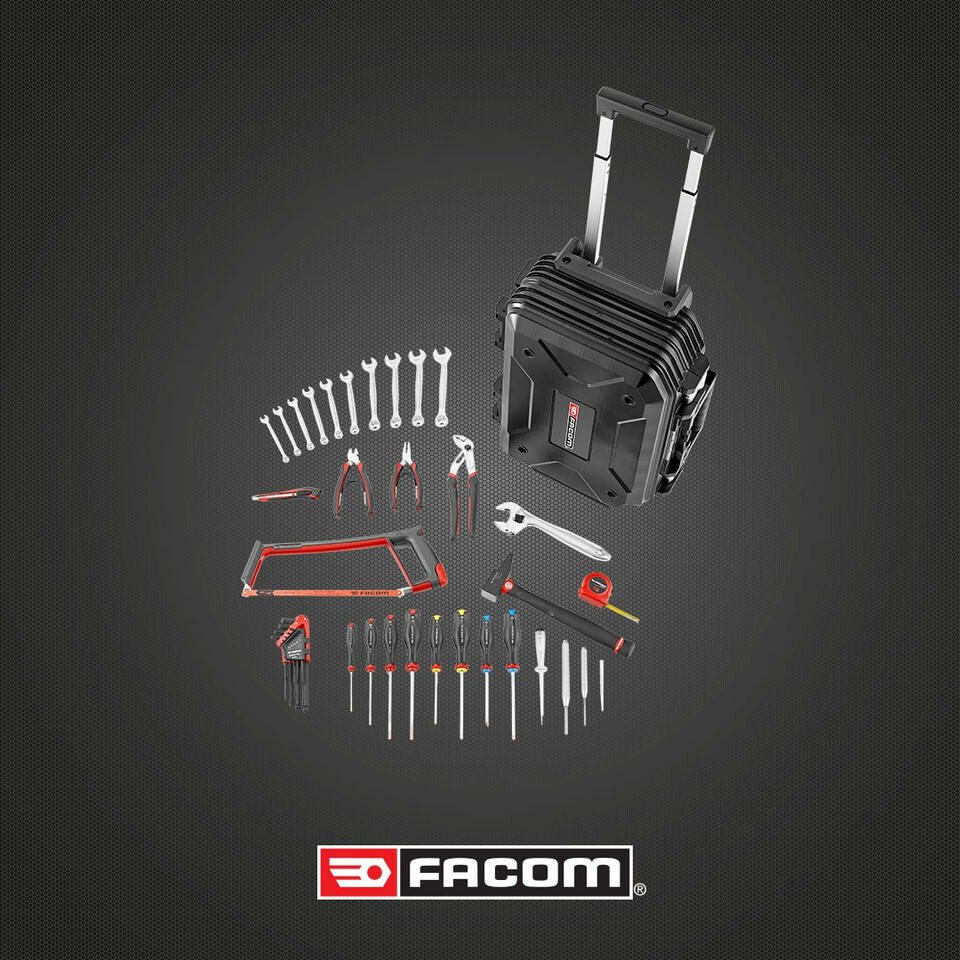 Valise de maintenance à Roulette Facom (39 outils FACOM) PROMO